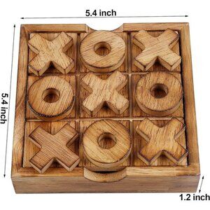 Games | Tic Tac Toe Table Games Set Rustic Decor Wood Strategy Board ...